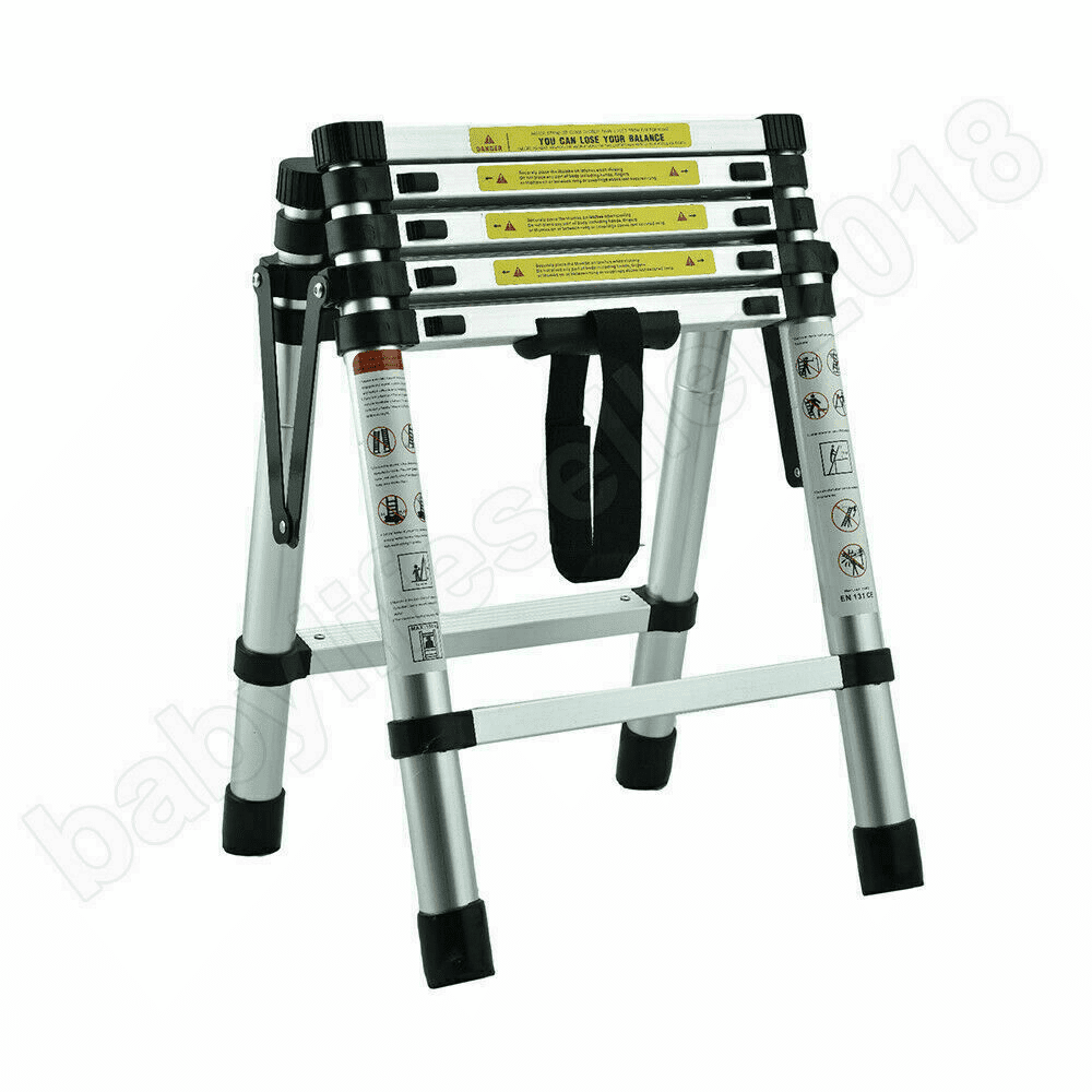 ZLERP Aluminum Telescopic Extension Ladder Extendable Folding Multi-Use ...