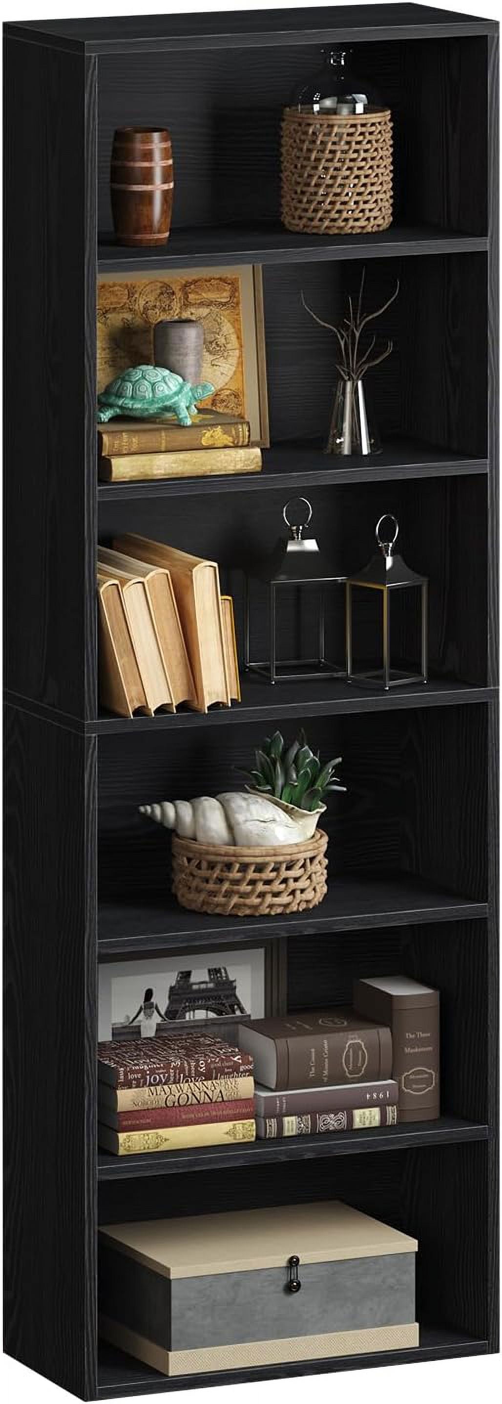 ZLERP Bookcase and Bookshelf, Floor Standing 6-Tier High Bookshelf ...