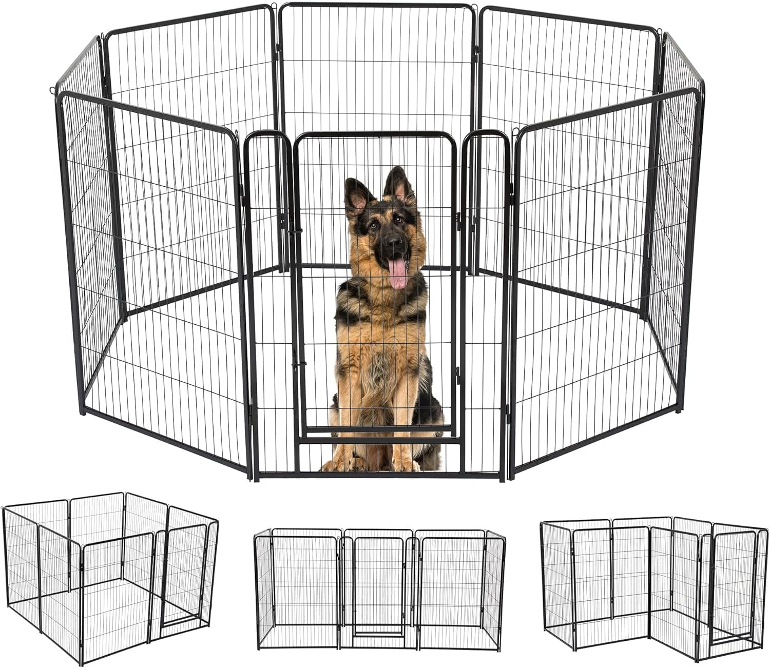 ZLERP Dog Playpen Indoor 40 inch 8 Panels Metal Dog Pen Pet Dog Fence ...