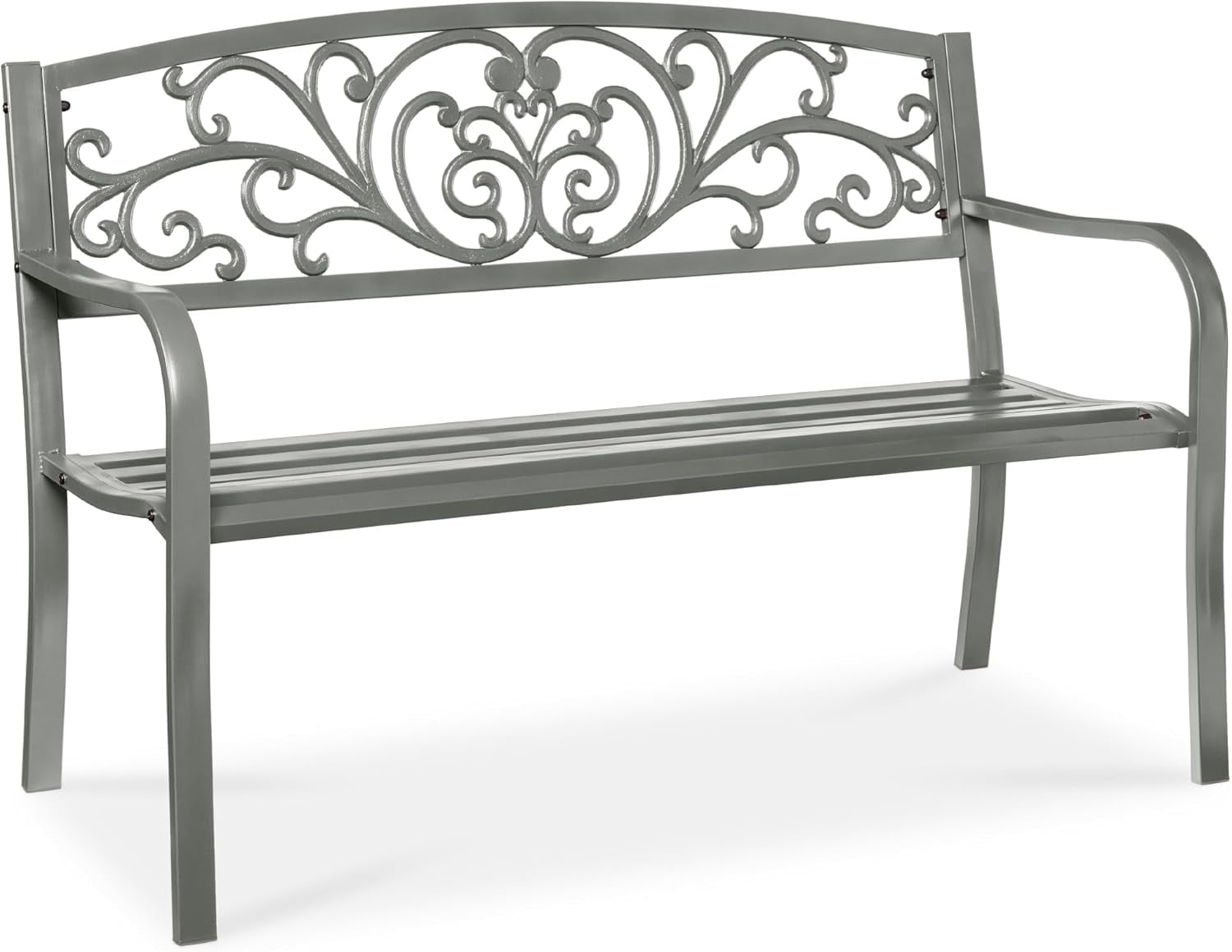 ZLERP Outdoor Bench Steel Garden Patio Porch Furniture for Lawn, Park ...