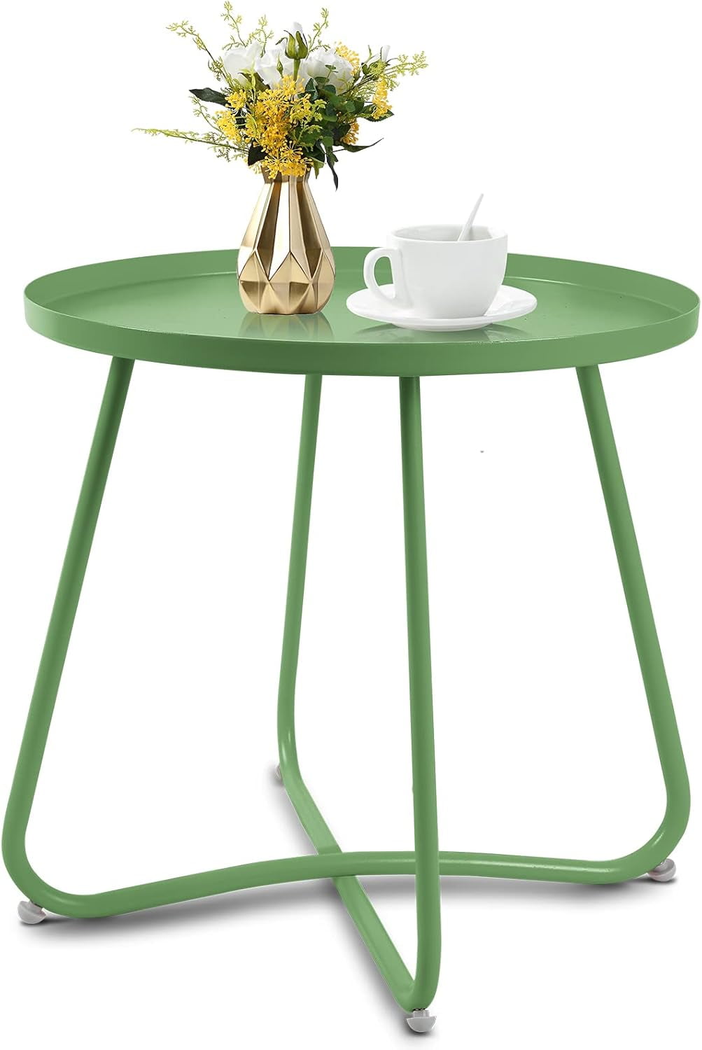 ZLERP Outdoor Side Tables, Small Outdoor Table, Round Patio Side Table ...