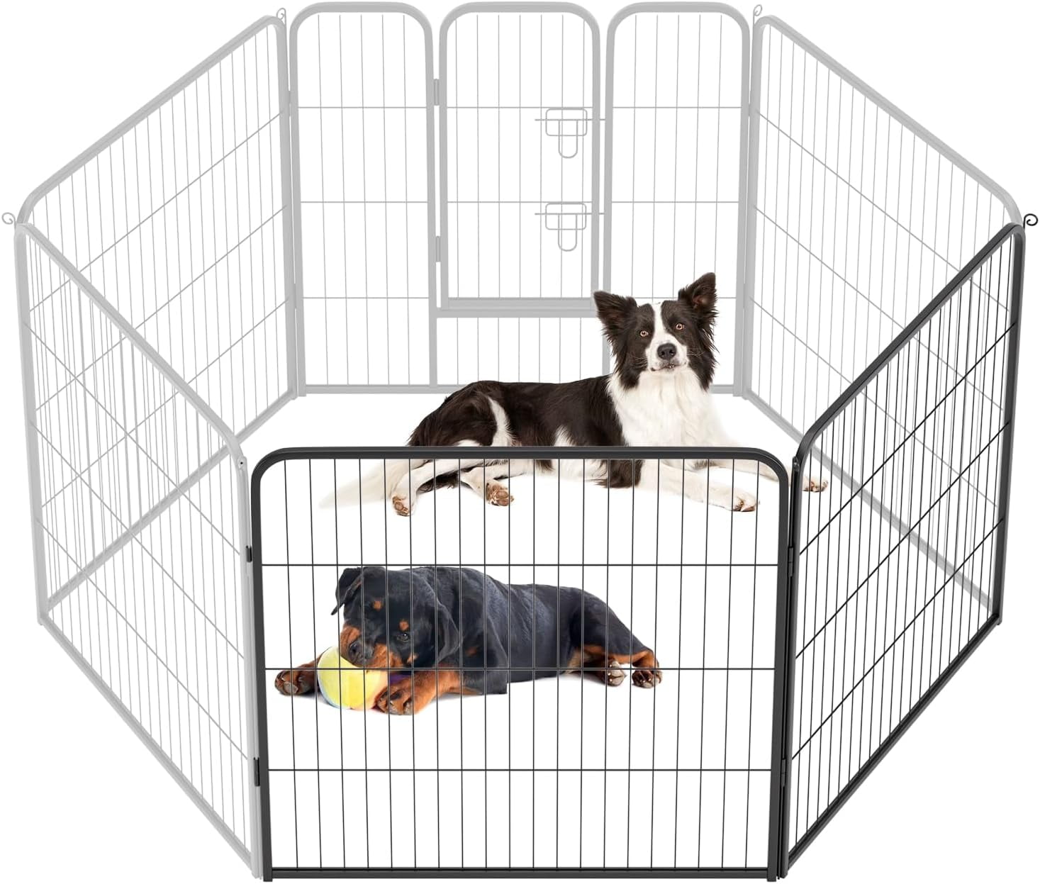 ZLERP Playpen Indoor 24 inch 6 Panels Metal Dog Pen Pet Dog Fence ...