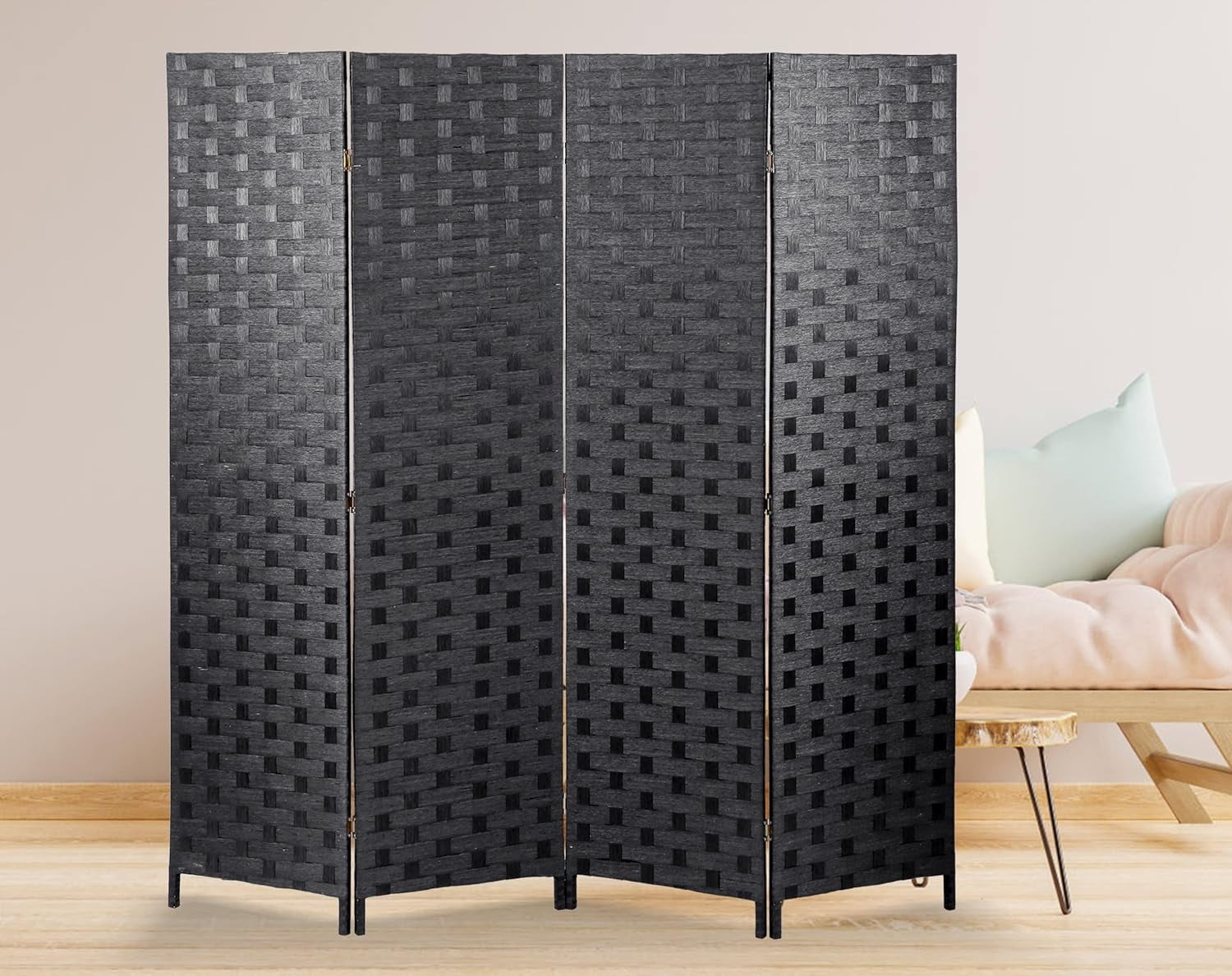 ZLERP Room Divider 4 Panels Wall Dividers, 6 FT Height Wood Screen Room ...