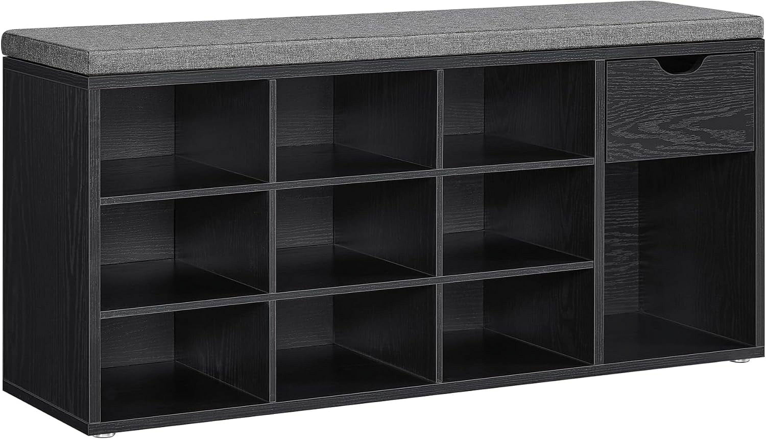 ZLERP Storage Bench, Entryway Bench with Cushion, Drawer and Open ...