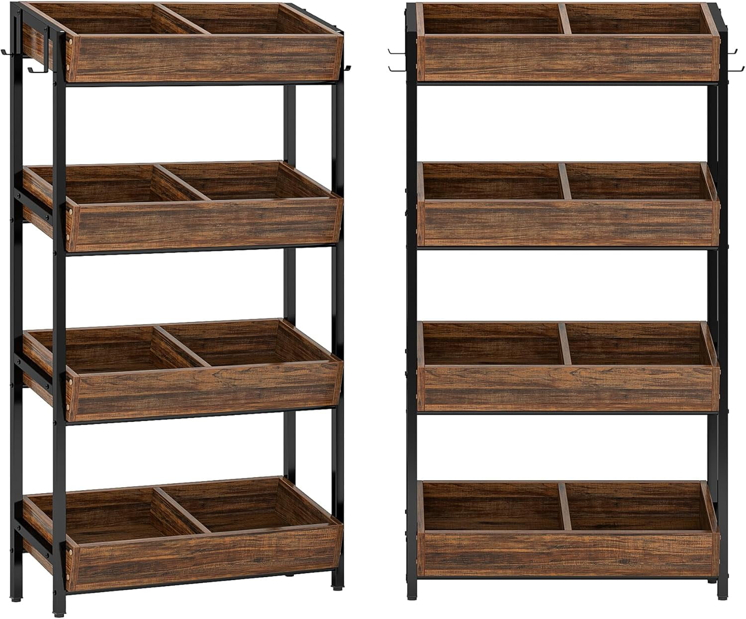 ZLERP Wood Fruit and Vegetable Basket Stand Rack for Kitchen, Office ...