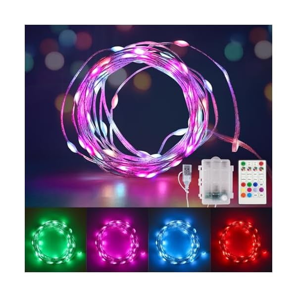 ZLFairy Lights Battery Operated Color Changing String Light with Remote ...