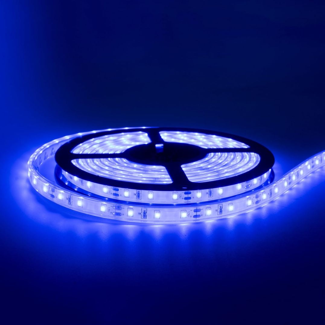 ZLGP 20' Blue LED Strip Light w/White Backing | IP68 Waterproof Rating ...