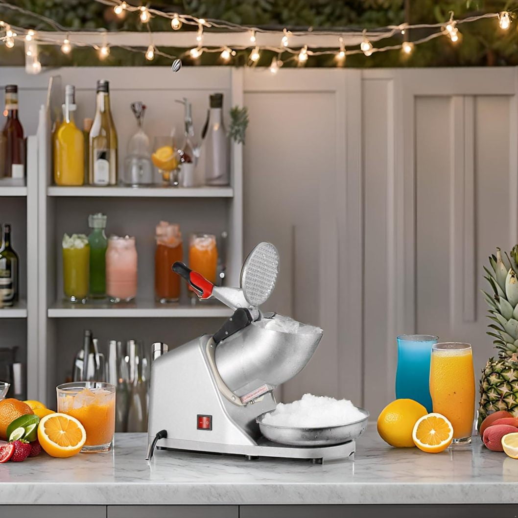 ZLGP Electric Ice Crusher Shaver Snow Cone Maker with Stainless Steel ...
