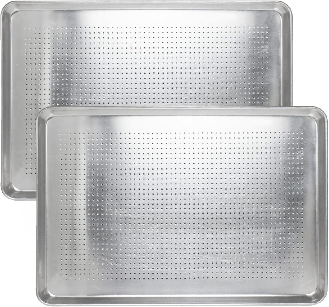 ZLGP- Half Size 18" x 13" Perforated Aluminum Sheet Pan Set of 2- Oven ...