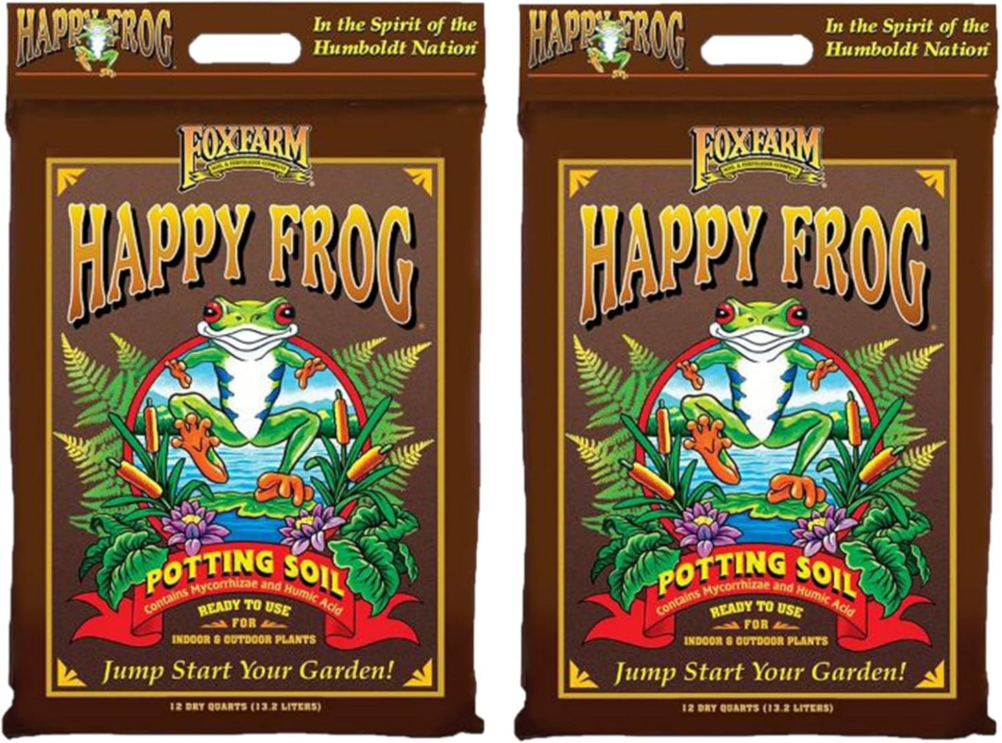 ZLGP Happy Frog Potting Soil, 12qt (Pack of 2) - for Indoor/Outdoor ...