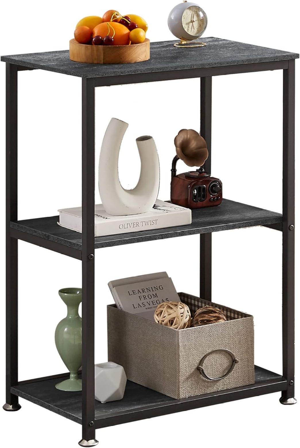ZLGP Tall End Side Table,30" Height Nightstand with 3-Tier Storage ...