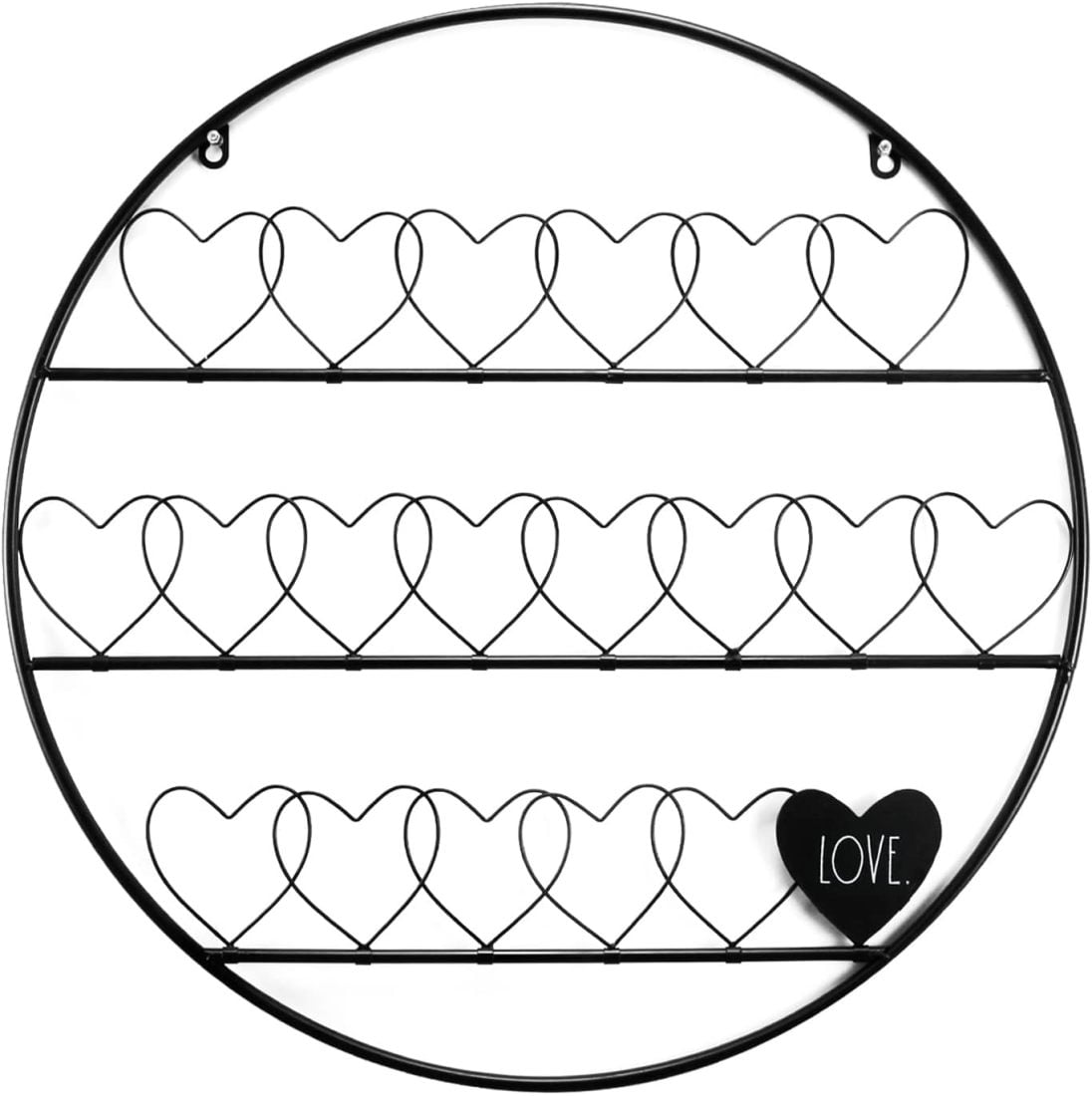 ZLGP Wire Wall Grid with Hearts - Round Black Metal Grid Panel ...