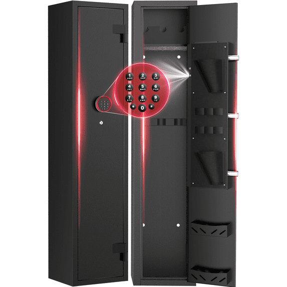SYSENFO 2-4 Long Gun Safes, Quick Access Gun Cabinets with Alarm System ...