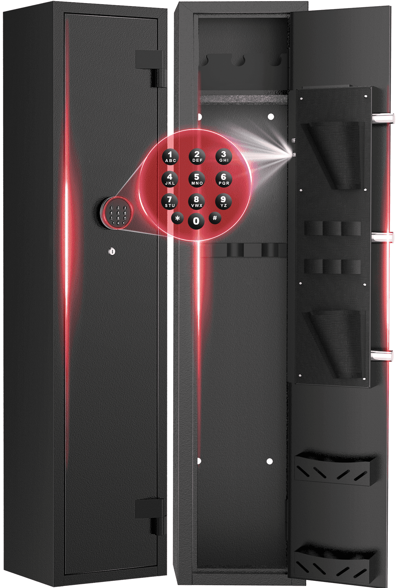 SYSENFO 2-4 Long Gun Safes, Quick Access Gun Cabinets with Alarm System ...