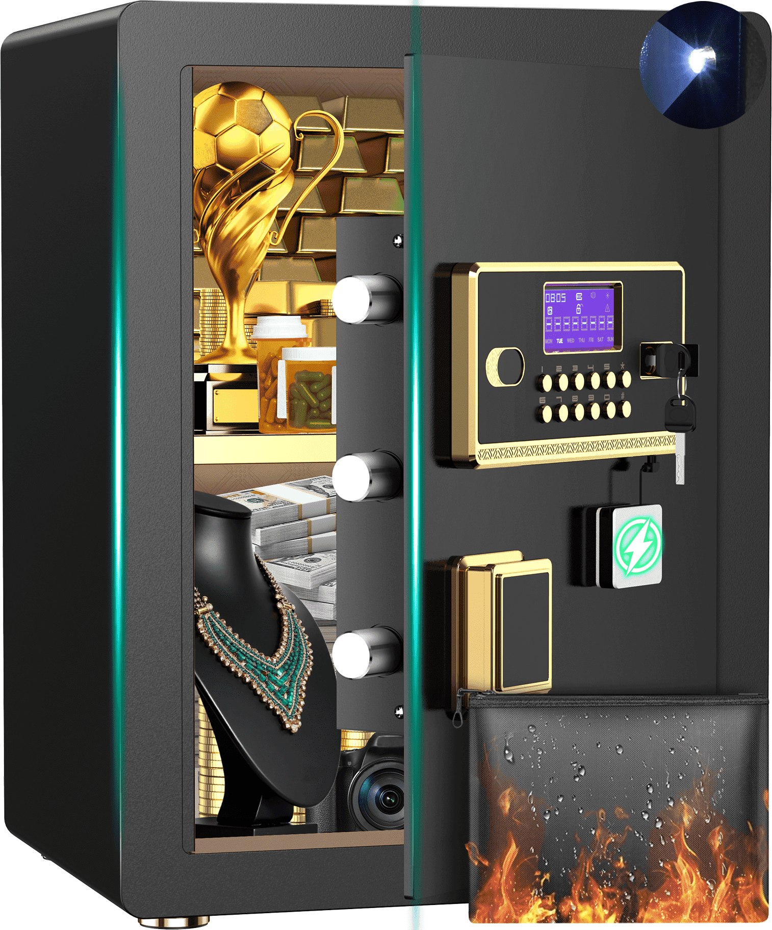 SYSENFO 4.5 Cuft Large Safe Box, Digital Keypad Home Security Safe With ...