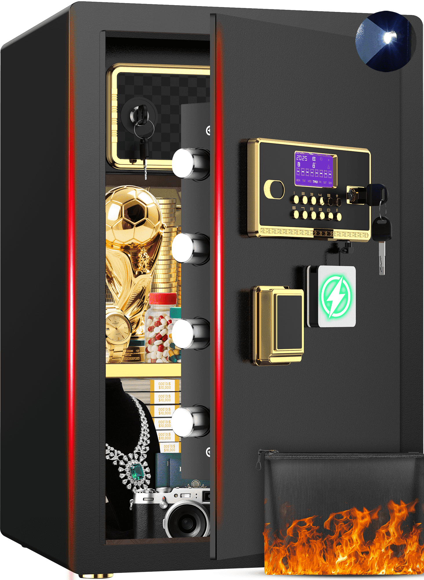 SYSENFO 5.5 Cuft Large Safe Box, Security Home Safe with Interior Safe ...