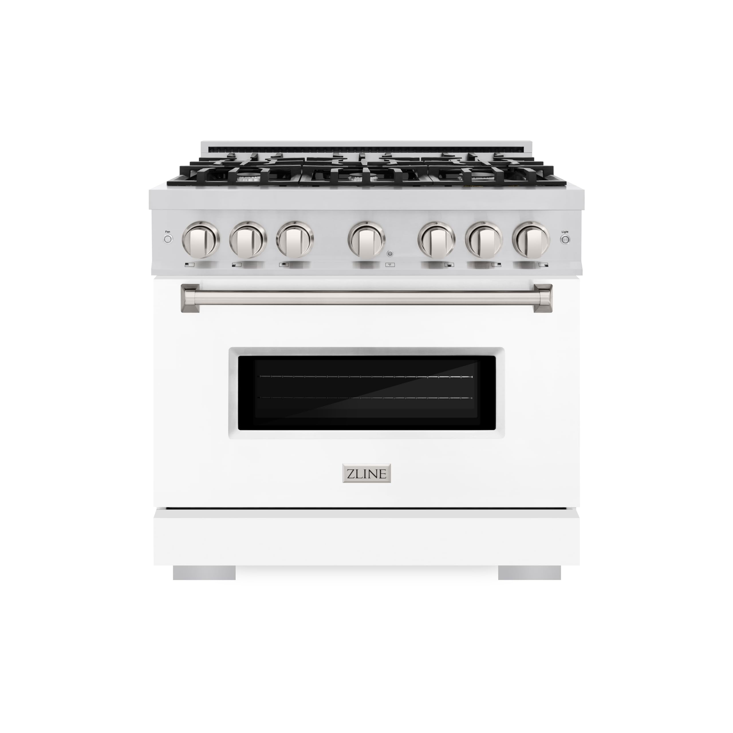 ZLINE 36 in. 5.2 cu. ft. Classic Gas Range with 6 Burner Cooktop and ...