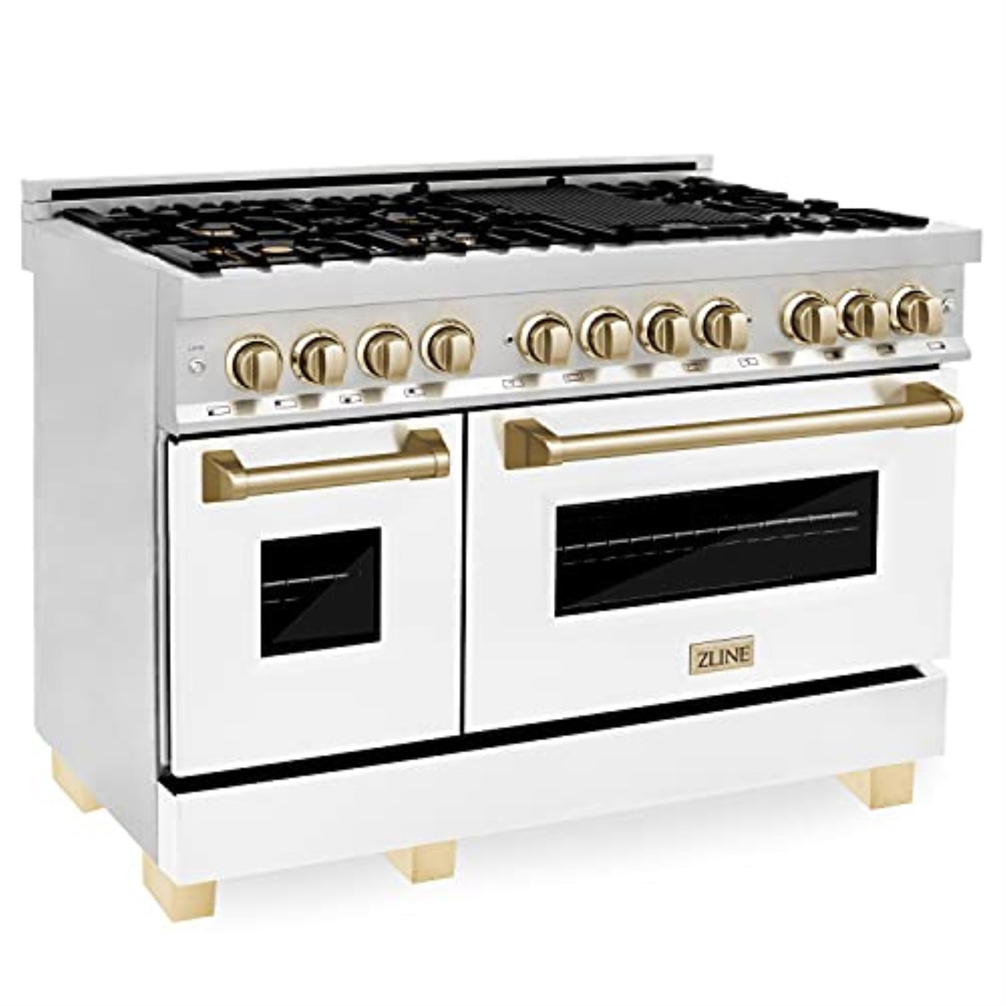 ZLINE 48 in. Autograph Edition Dual Fuel Range in Stainless Steel with ...