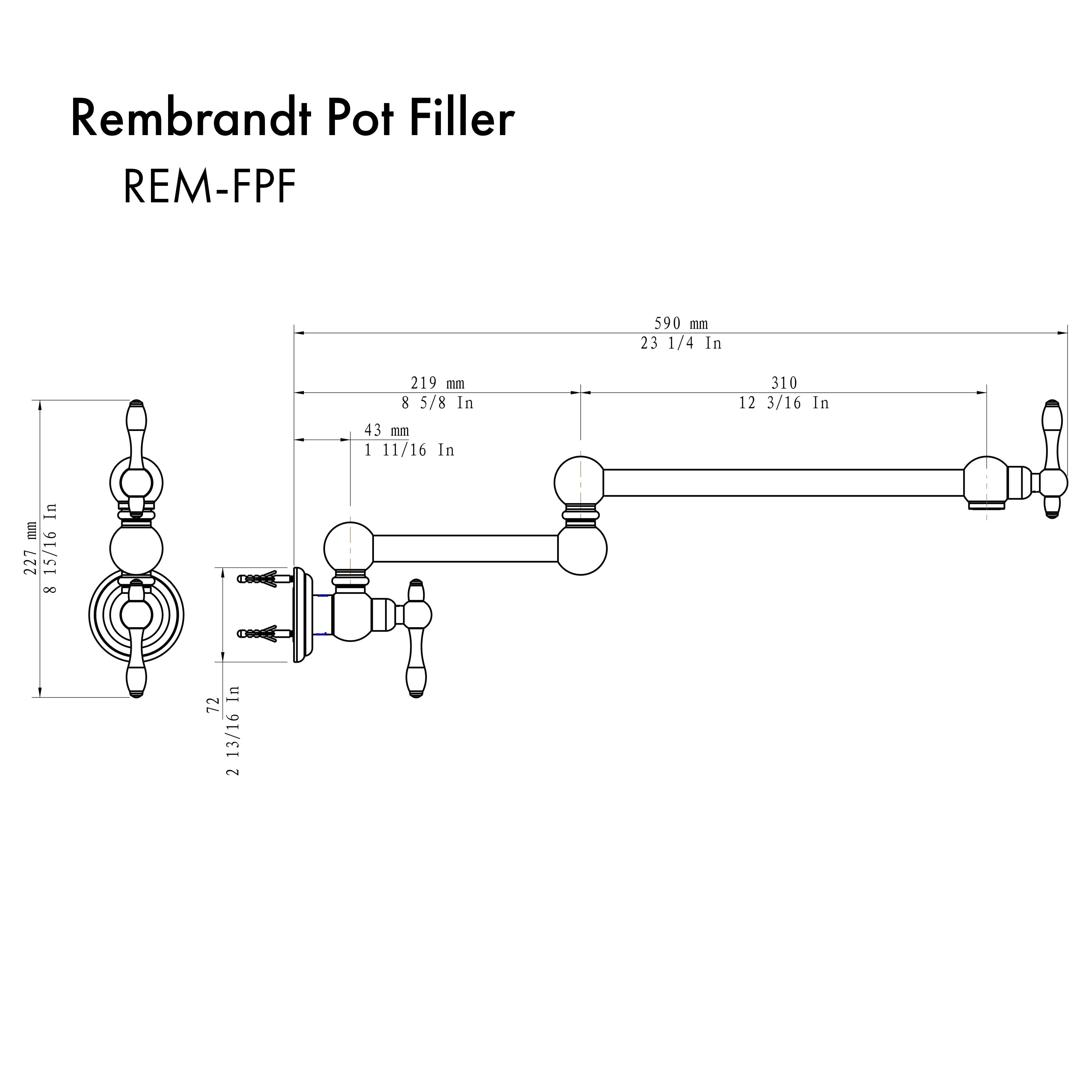 ZLINE Rembrandt Pot Filler in Chrome, REM-FPF-CH - Walmart.com