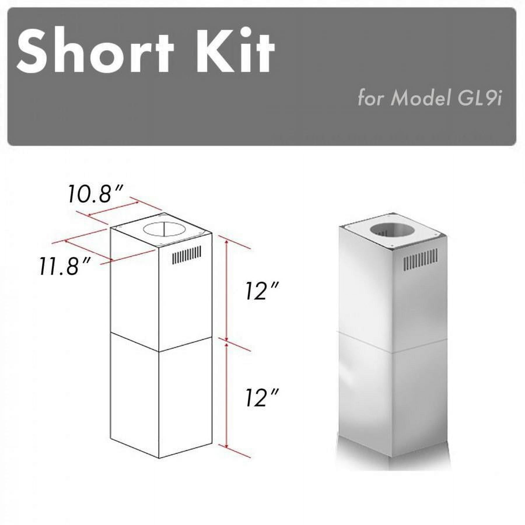 ZLINE SHORT Island Chimney Kit for ceiling UNDER 8 ft models GL9i (SK ...
