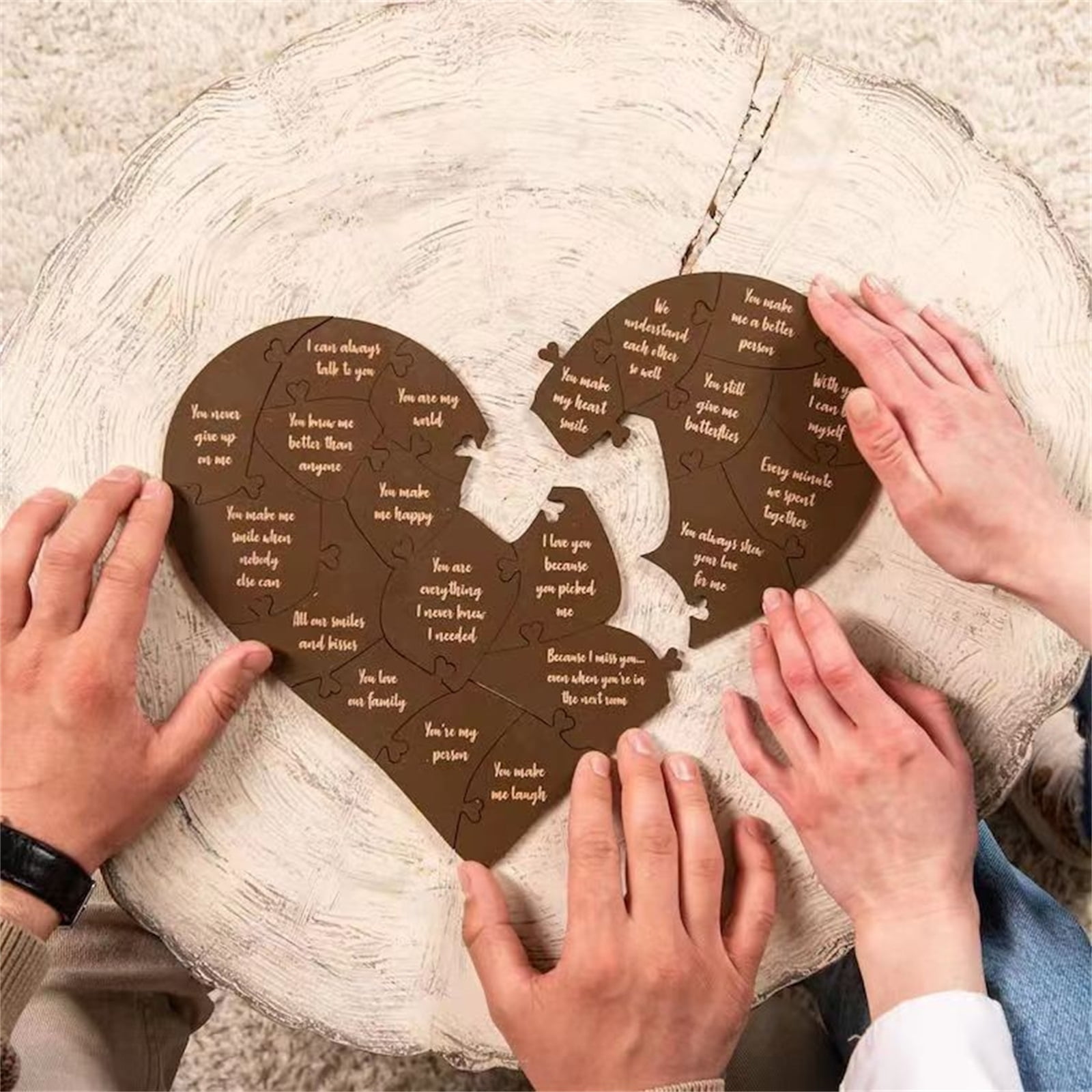 ZLKMQM 20 Reasons Why I Love You Heart Puzzle – Custom Engraved Wooden ...