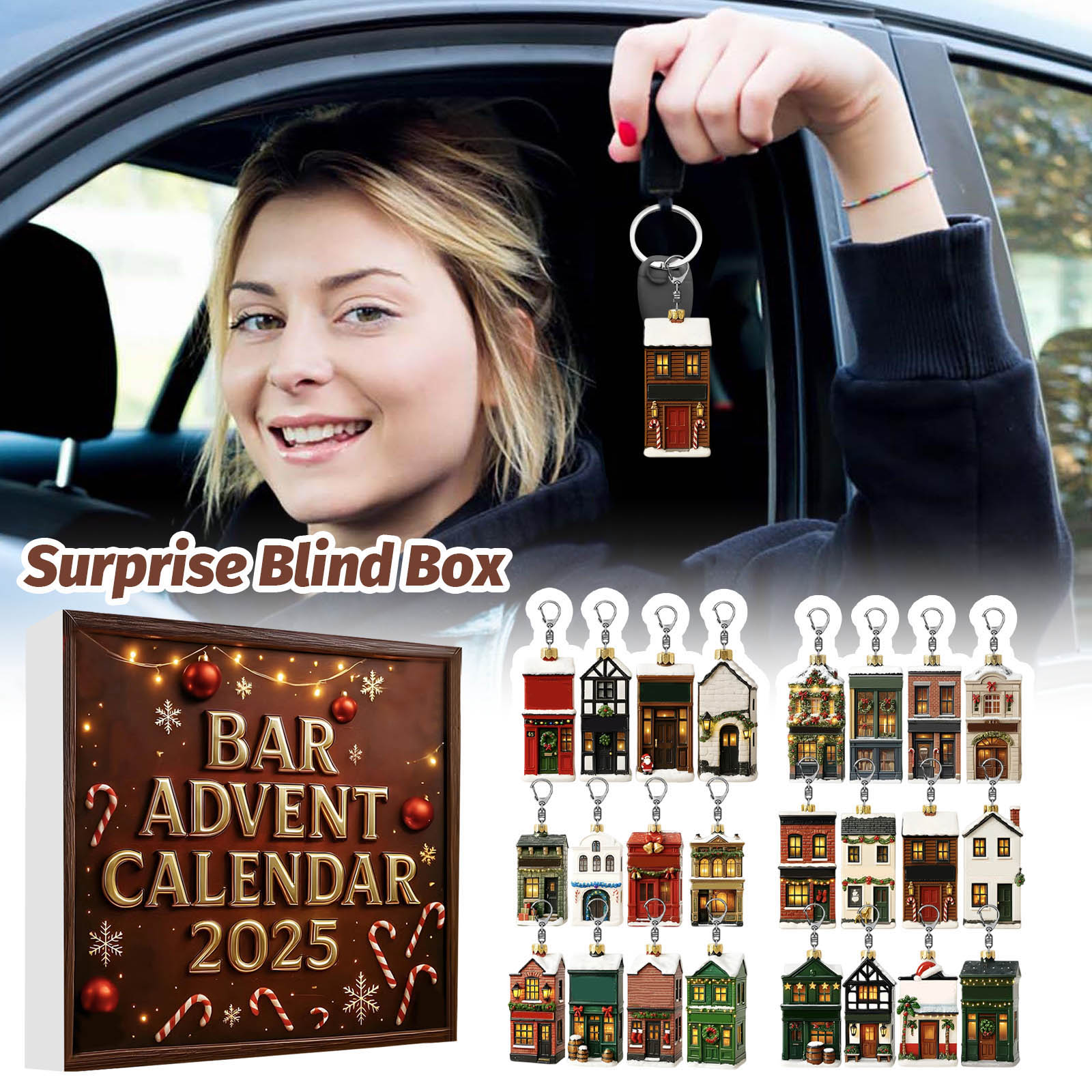 ZLKMQM Christmas Bar Advent Calendar, 24-Day Holiday Countdown, Unique ...