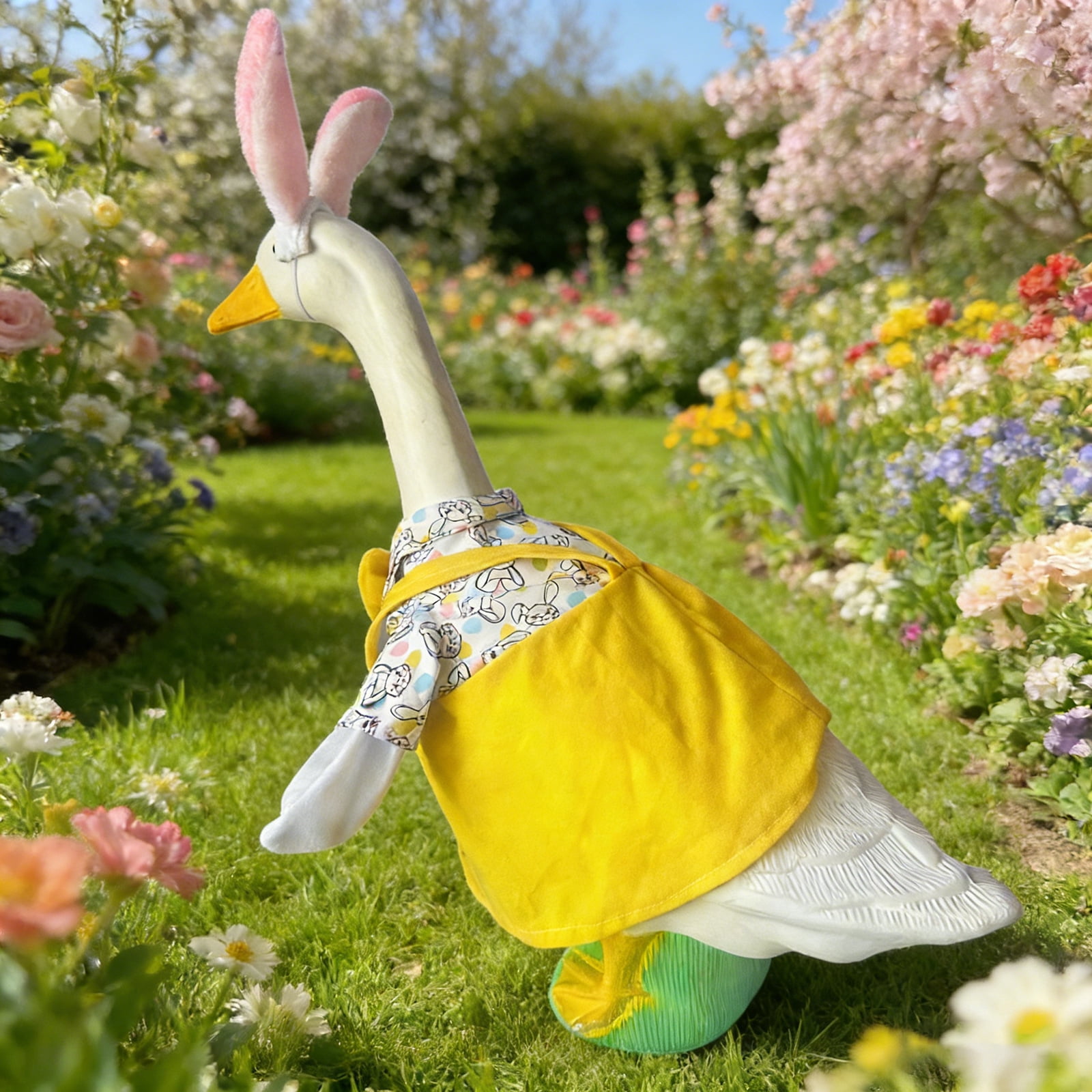 ZLKMQM Easter Goose Outfit for 23" High Plastic Goose Statue, Porch ...