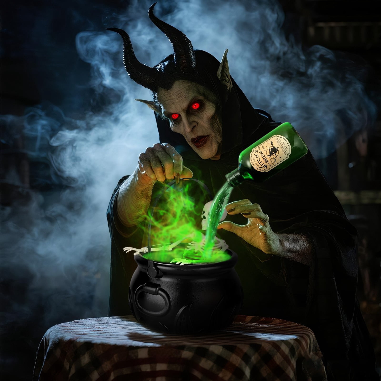 ZLKMQM Halloween Decorations Indoor - Witch's Cauldron with Magical ...