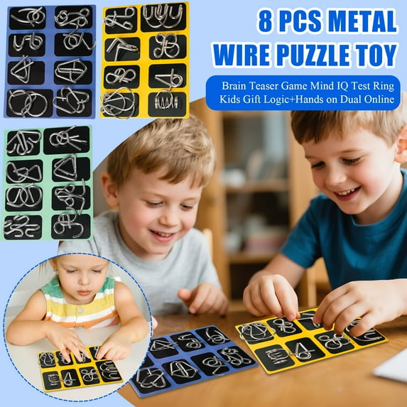 ZLKMQM Metal Brain Teaser Puzzles Ring Educational Toys, Steel IQ Games ...