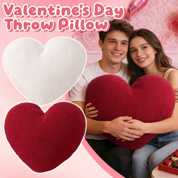 ZLKMQM Valentine's Day Heart Throw Pillows, Heart Pillow Soft ...