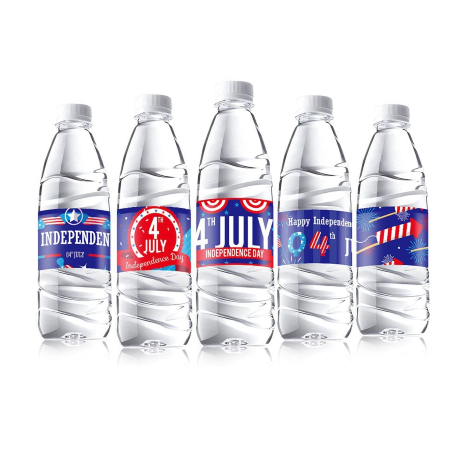 ZLLDECOR 6 Pcs Patriotic Water Bottle Label Independence Day Theme ...