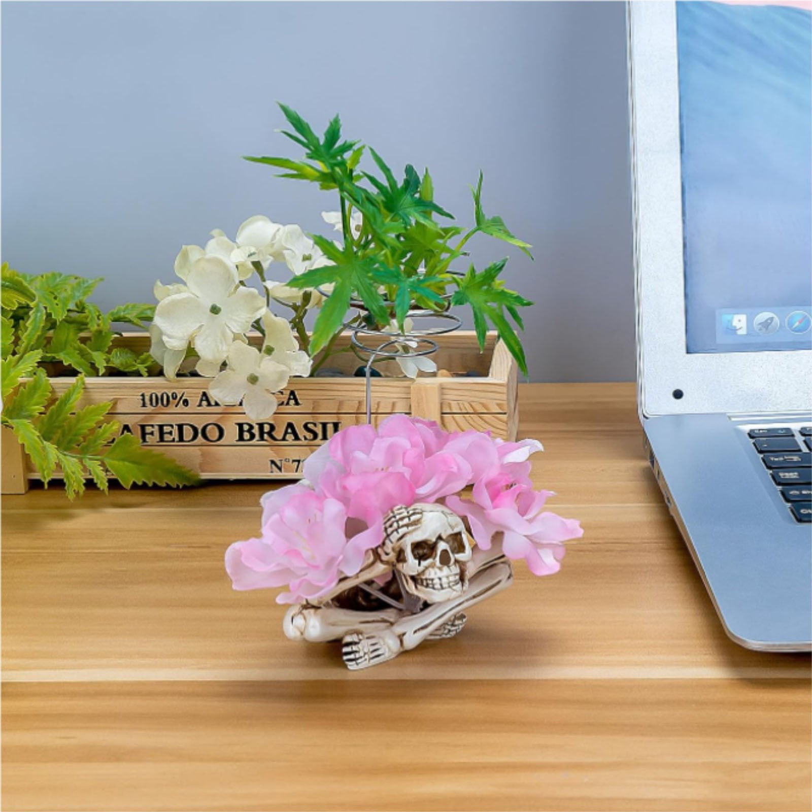ZLLDECOR Plant Holder Unique Resin Skeleton Stand Tillandsia Planter ...