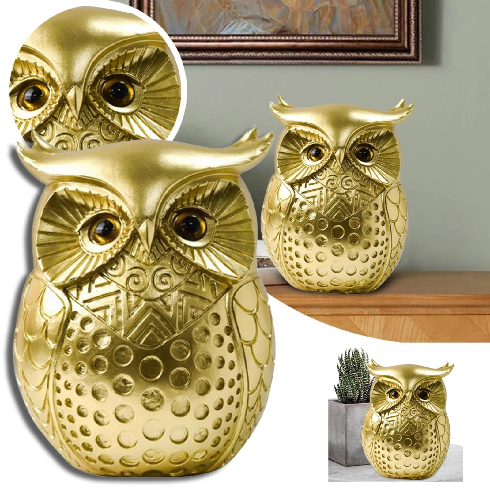 ZLLDECOR Resin Owl Decoration Resin Mini Owl Decoration Mini Handmade ...