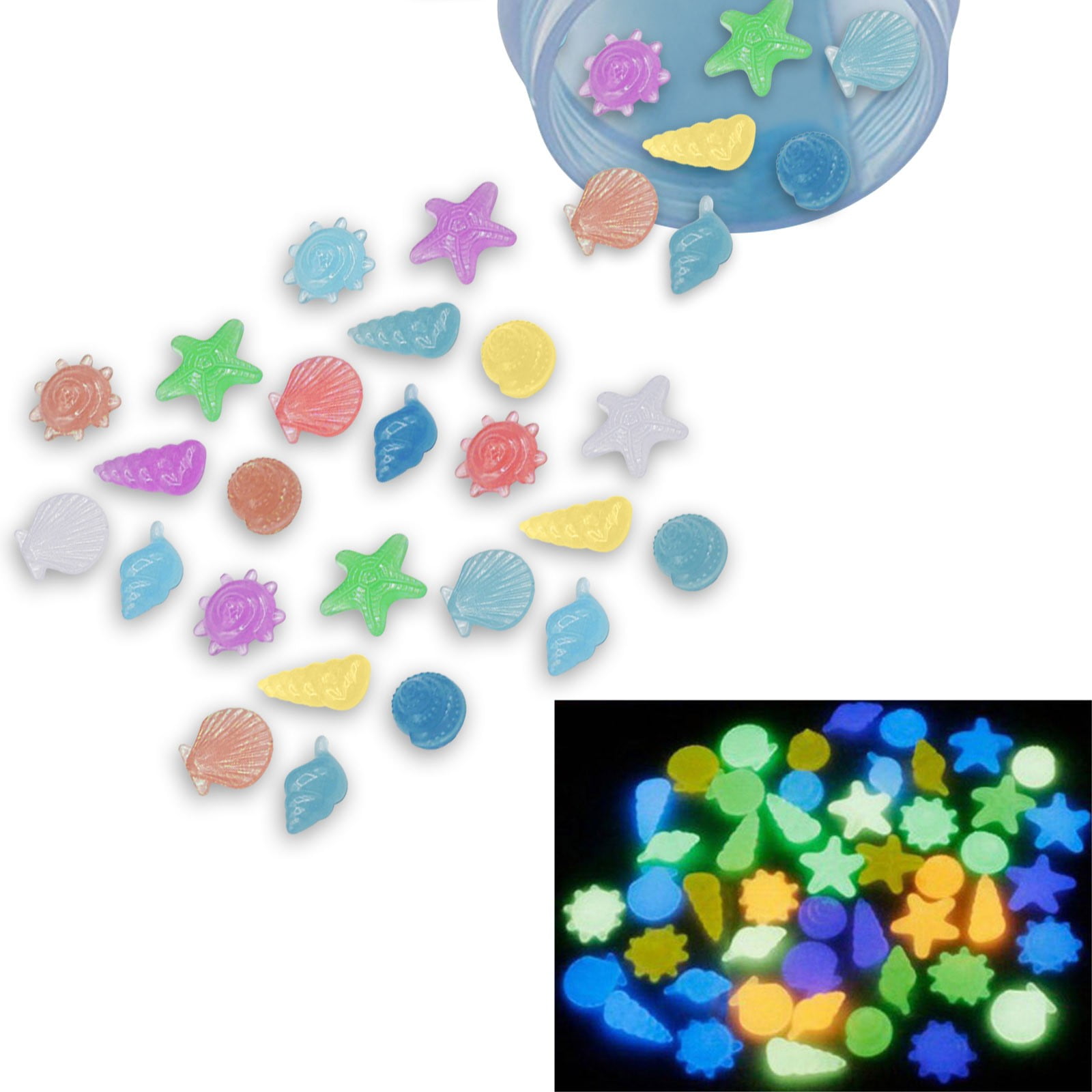 ZLLDECOR Scallop Ocean Conch Shell Luminous Stone Aquarium Fish Tank ...