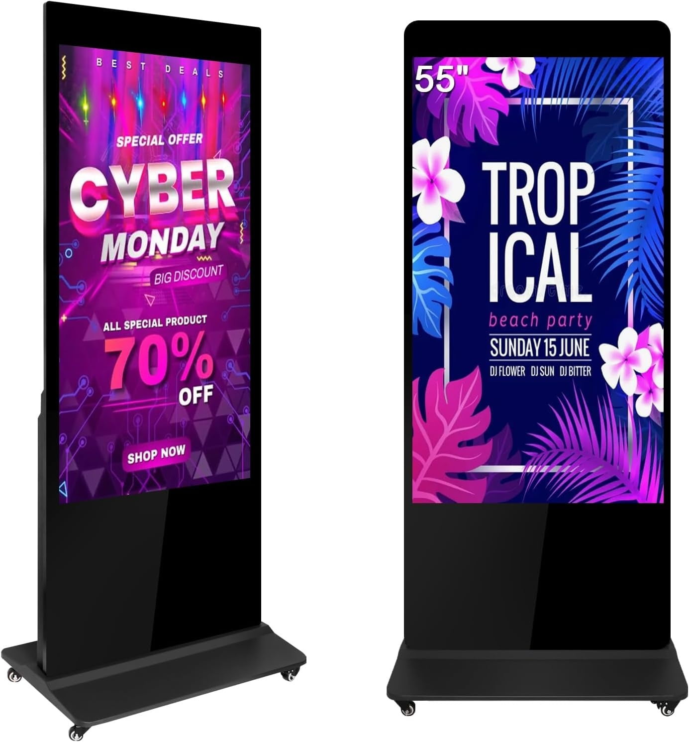 RDYMONKEY 55" Floor Standing Digital Kiosk - 4K UHD Android 11 Display ...