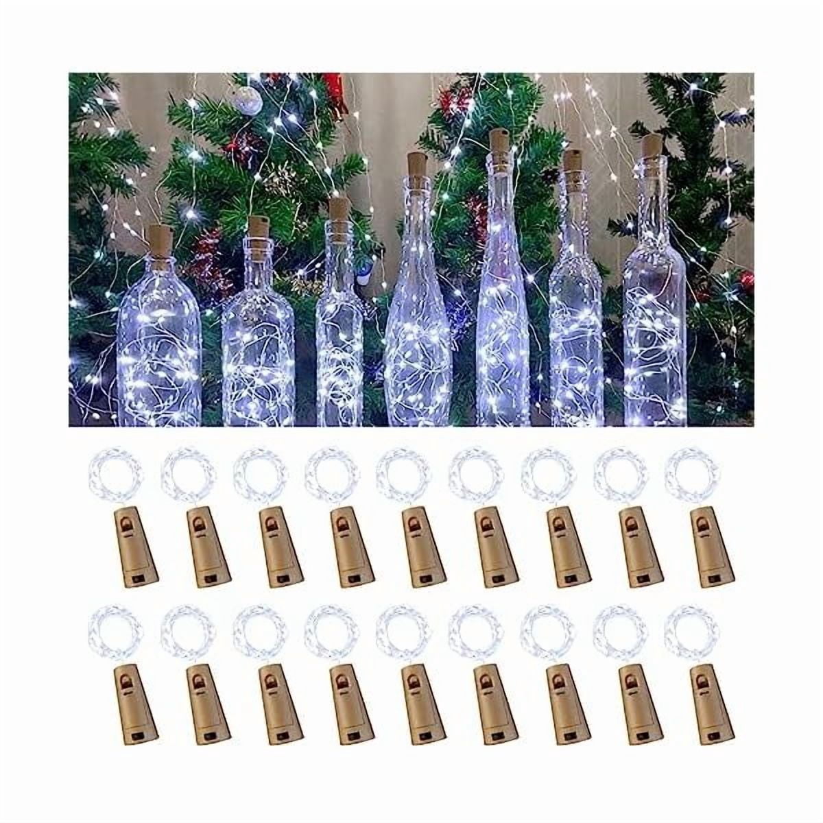 ZLWine Bottle Lights with Cork, 20 LEDs 6.6 Feet Silver Wire Cork ...