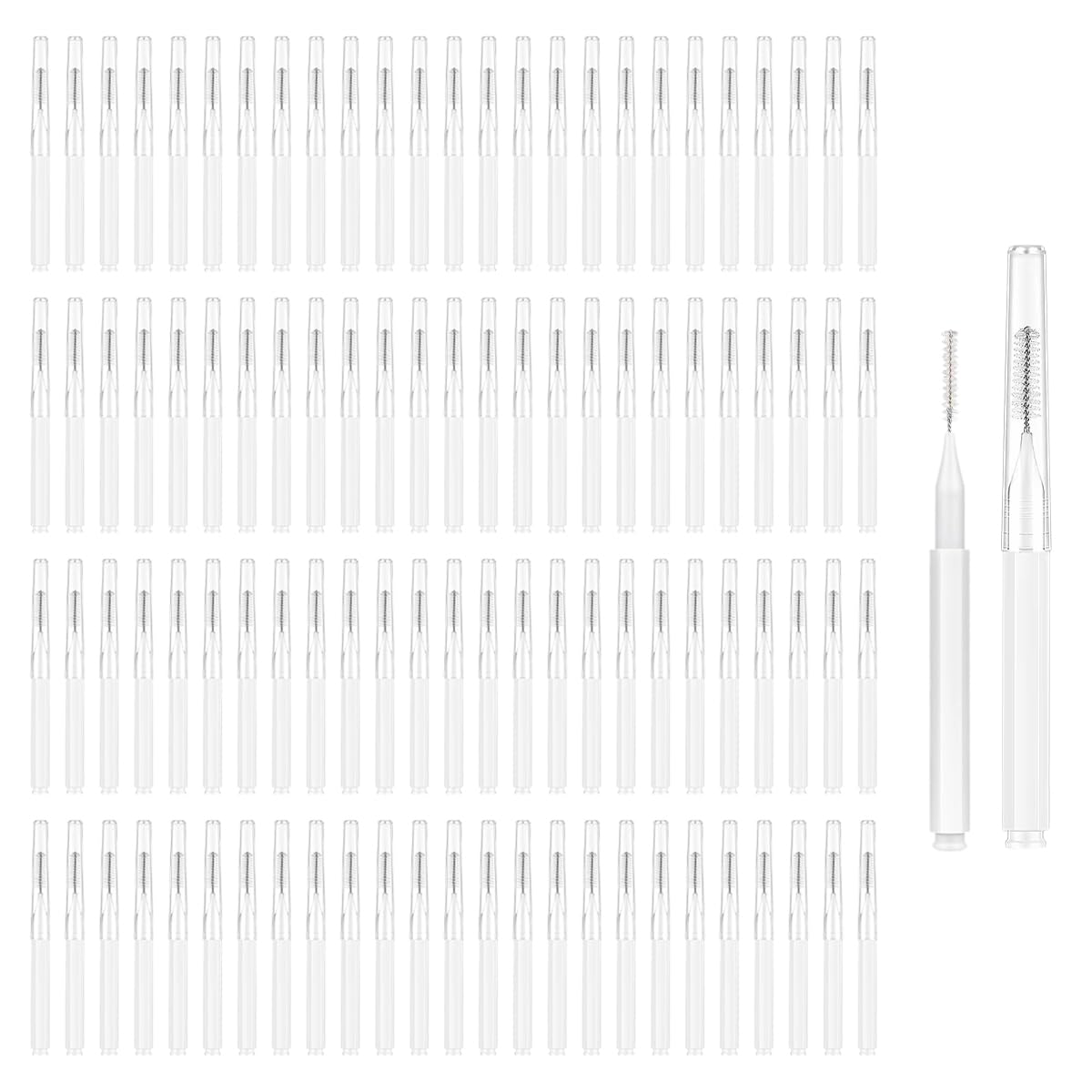 ZLY 100pcs White Interdental WHF2 Brushes,Braces Flossers,Braces Brush ...