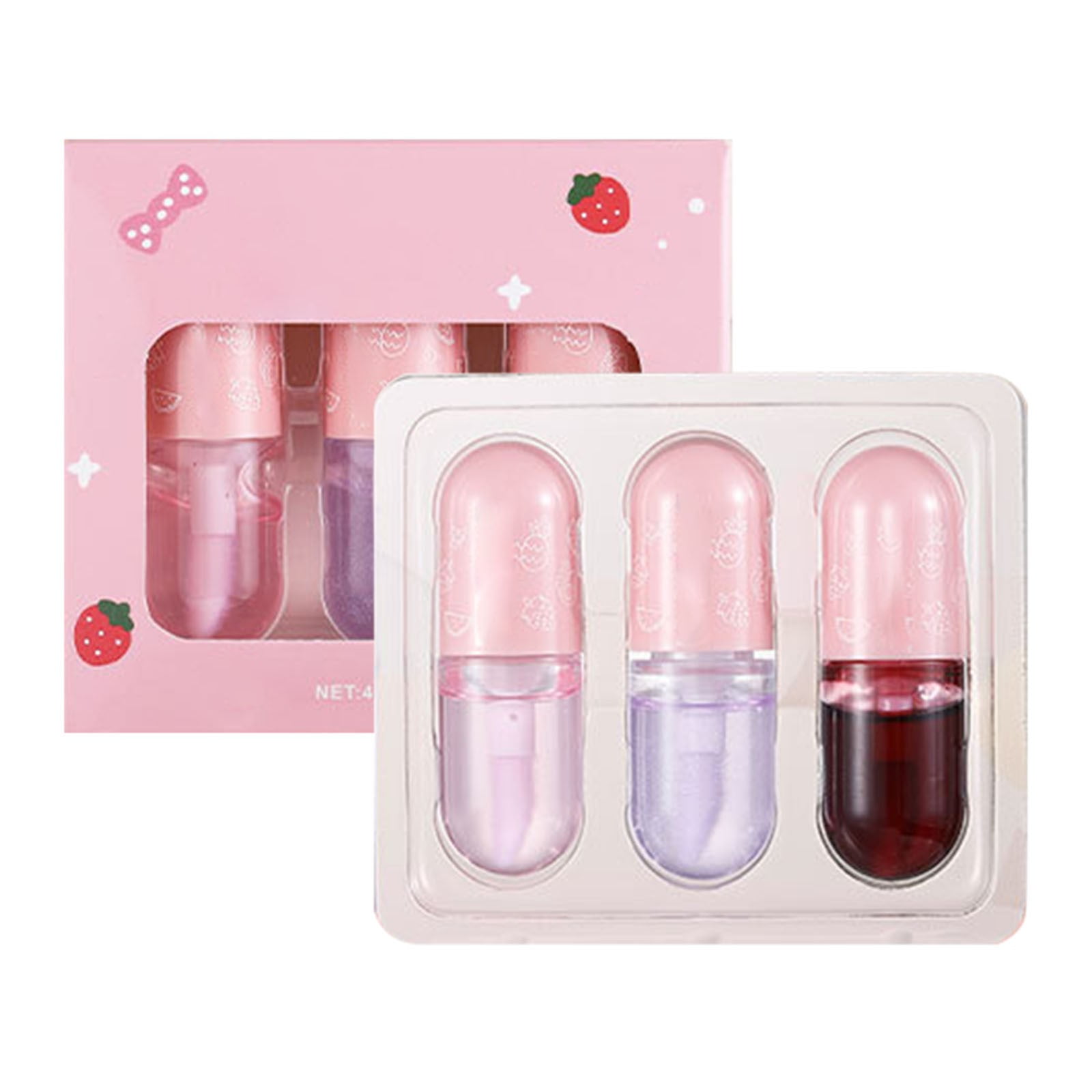ZLYNAN Lip Balm Summer,Cute Set Moisturizing Lip Glaze Set Not Easy To ...
