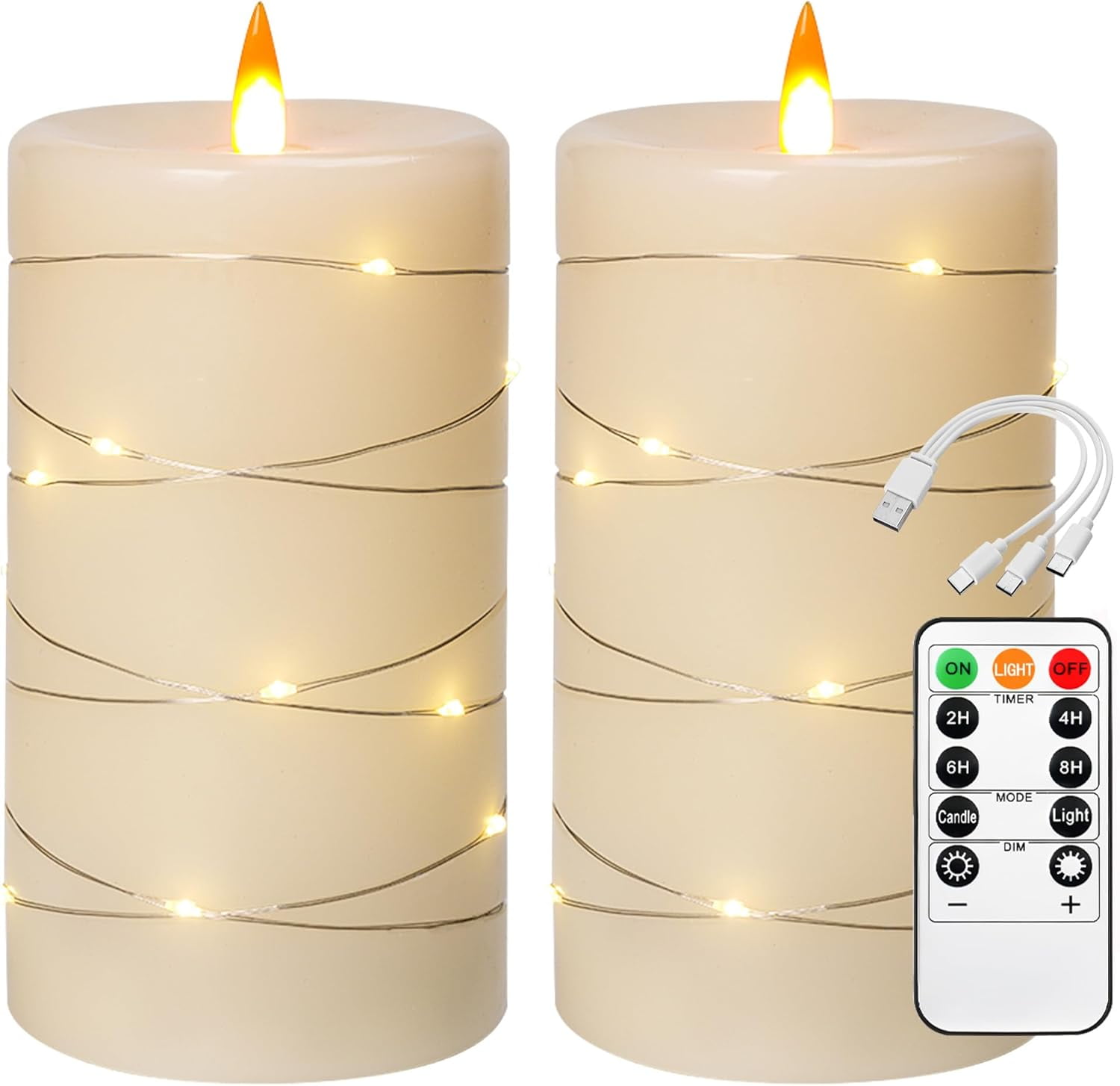 ZM Rechargeable Flameless Candles, LED Candles, Candles with Remote and ...