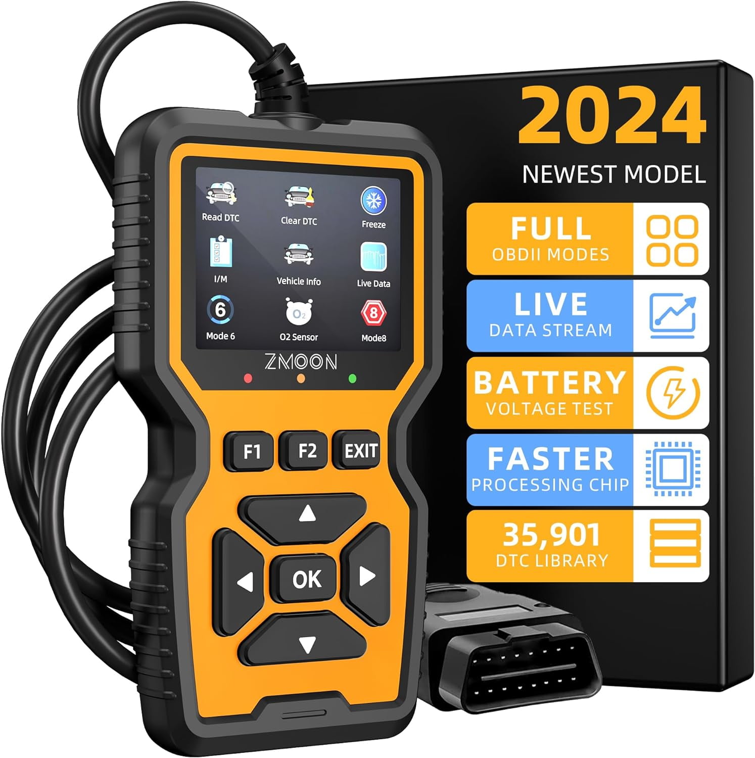 ZM201 Professional OBD2 Scanner Diagnostic Tool, Enhanced Check Engine ...