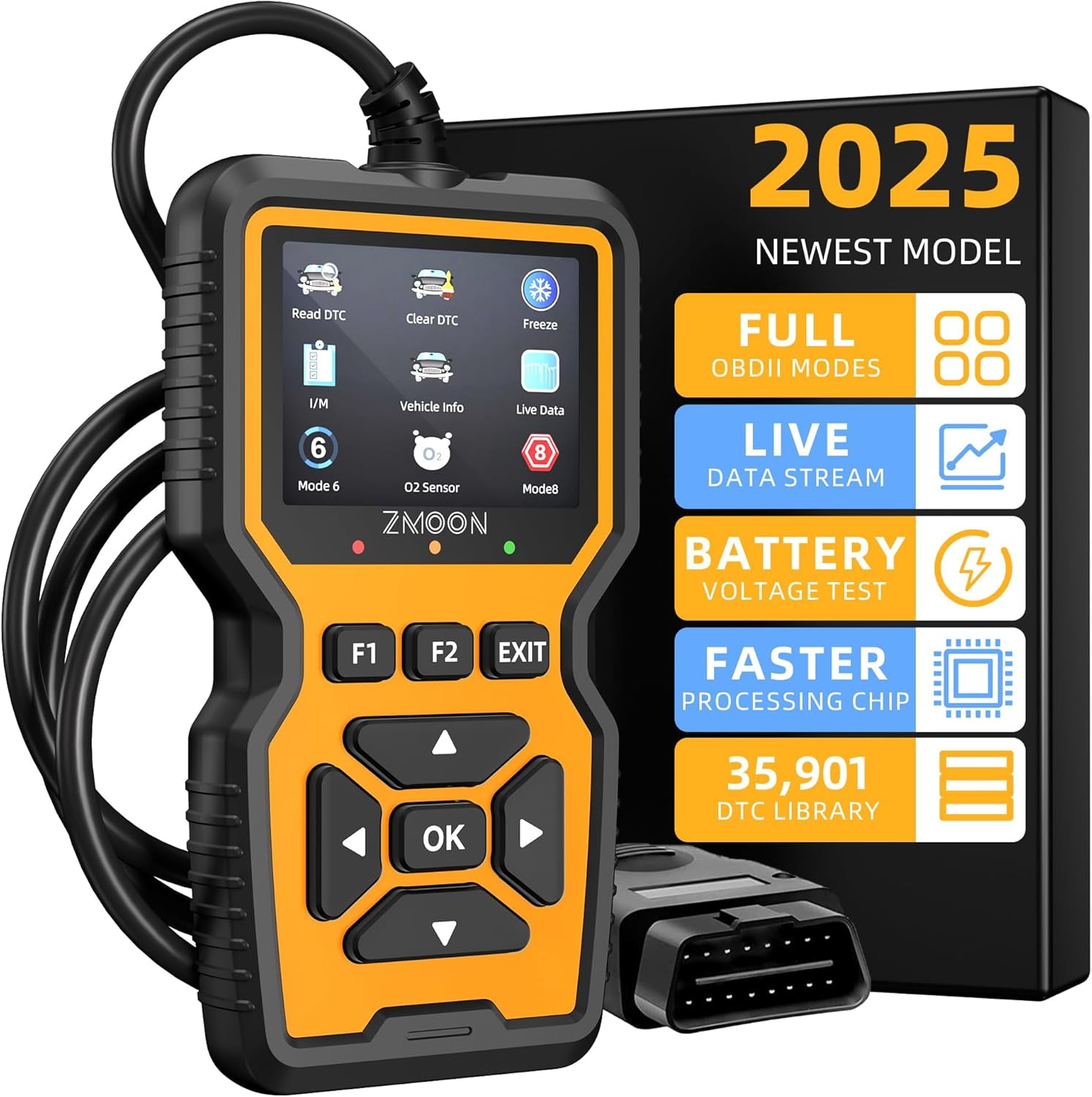 ZM201 Professional OBD2 Scanner Diagnostic Tool, Enhanced Check Engine ...