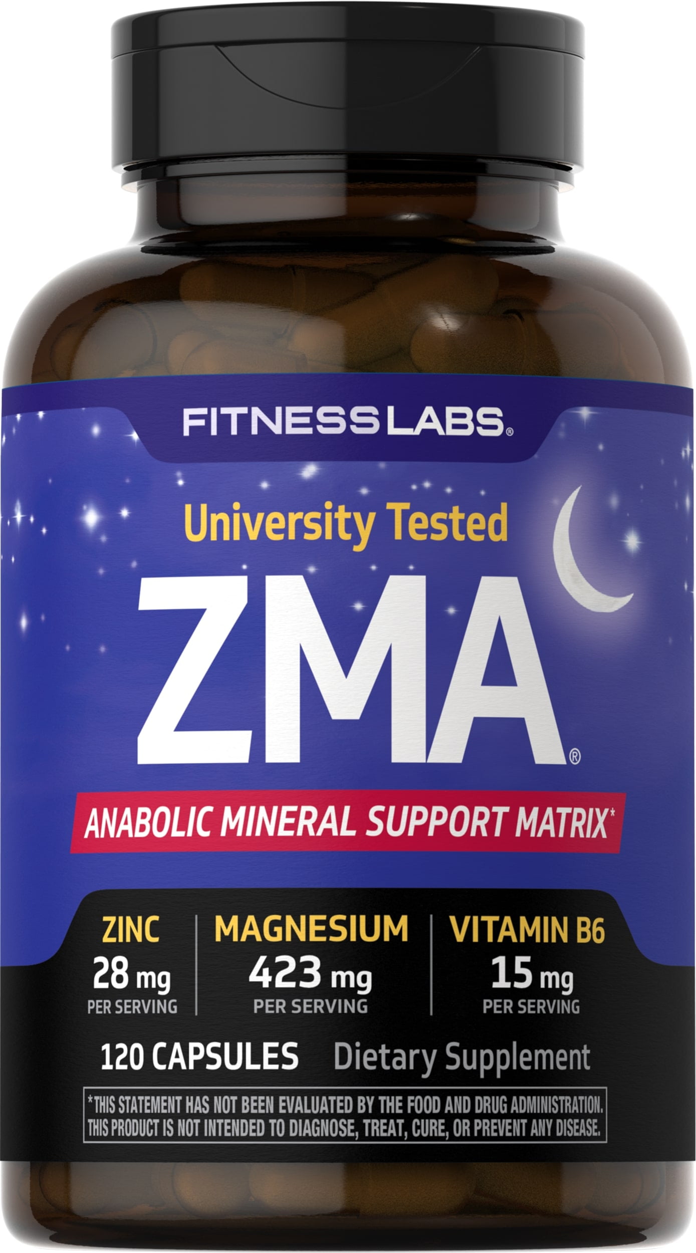 ZMA Supplement | 120 Capsules | with Zinc, Magnesium and Vitamin B6 ...