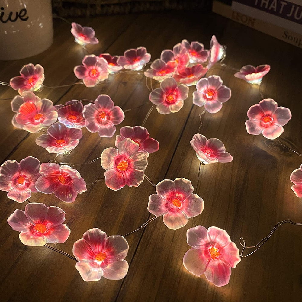 ZMG 2025 3M 30LEDS Cherry Blossom Fairy String Lights Pink Flower ...