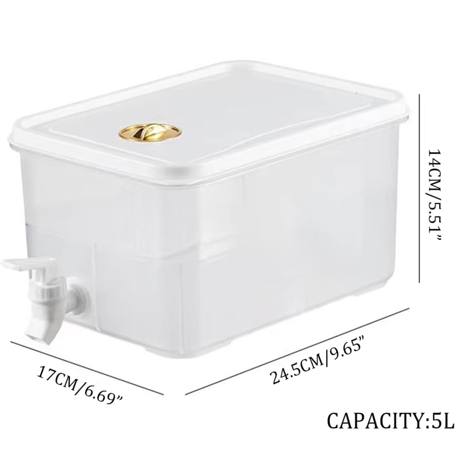 ZMG 2025 5L Cold Water Bucket with Faucet Refrigerator Jug Dispenser ...