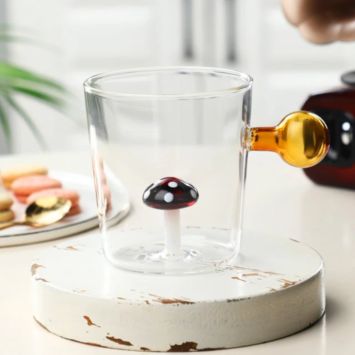 ZMG 2025 Creative 350ml High Borosilicate 3D Mushroom Shape Glass Cup ...