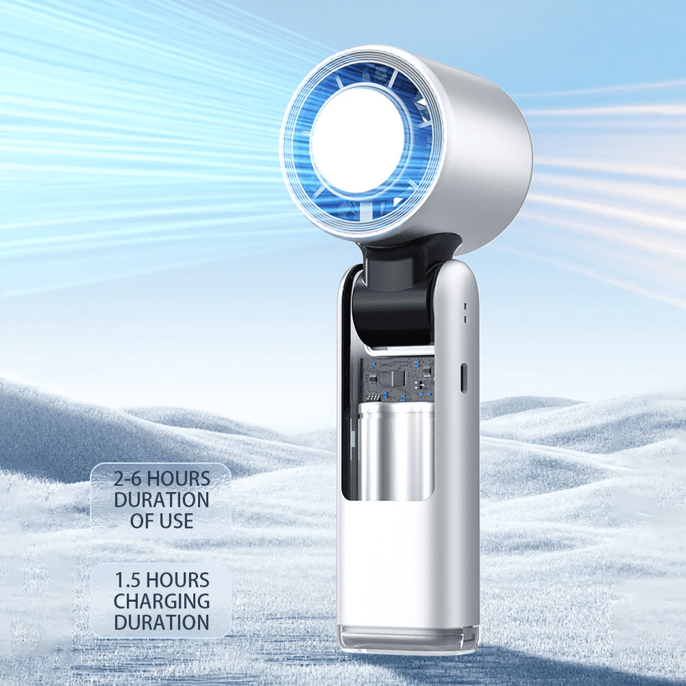 ZMGJP Fashion Foldable Handheld Mini Turbo Fan with Ice Compress ...