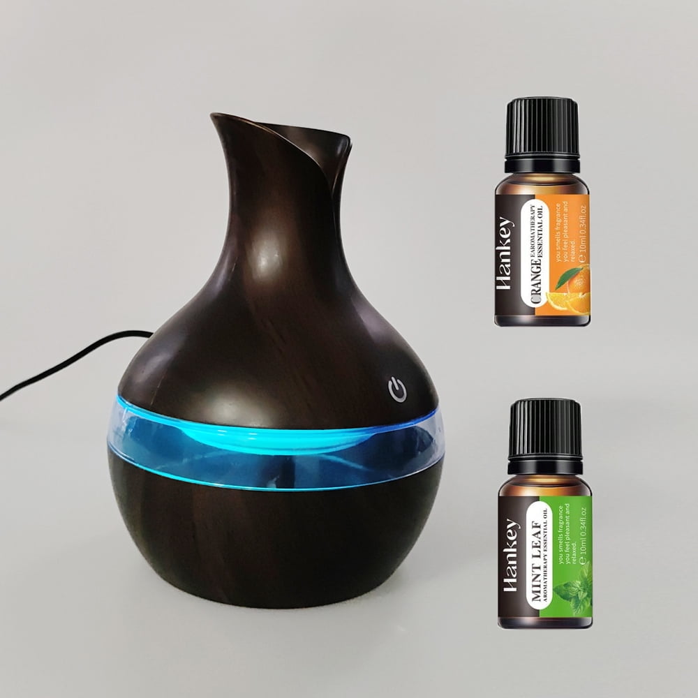 ZMGJSQ 300ml Wooden Humidifier Diffuser with 2 Essential Oils USB ...