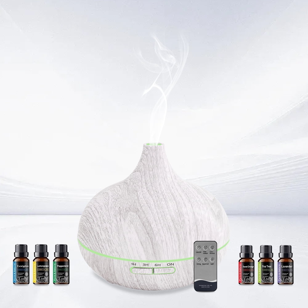 ZMGJSQ Wood Grain Essential Oil Diffuser 550ml Ultrasonic Humidifier ...