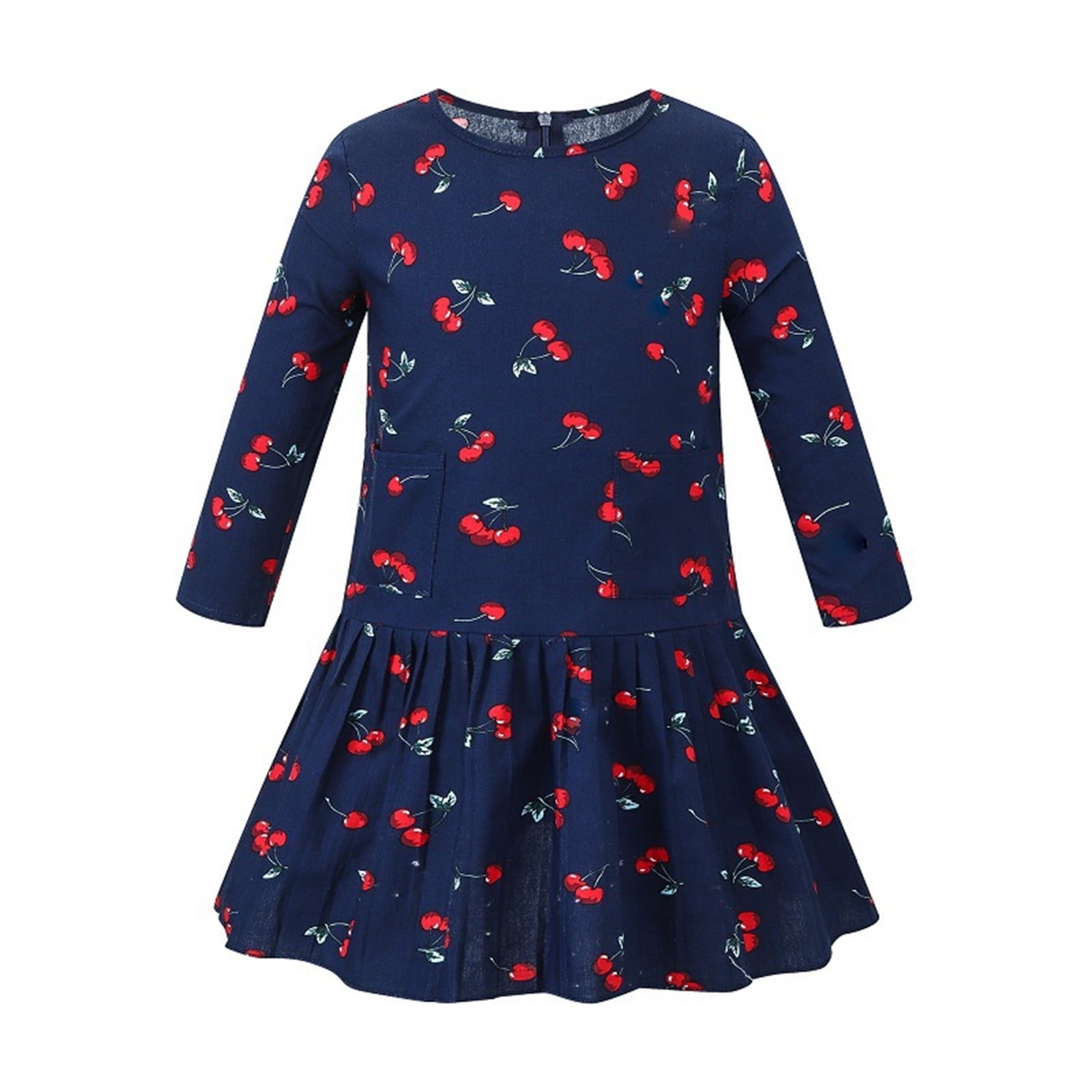 ZMHEGW Baby Girls Fall Dress Toddler Kids Floral Fruit Cherry Long ...