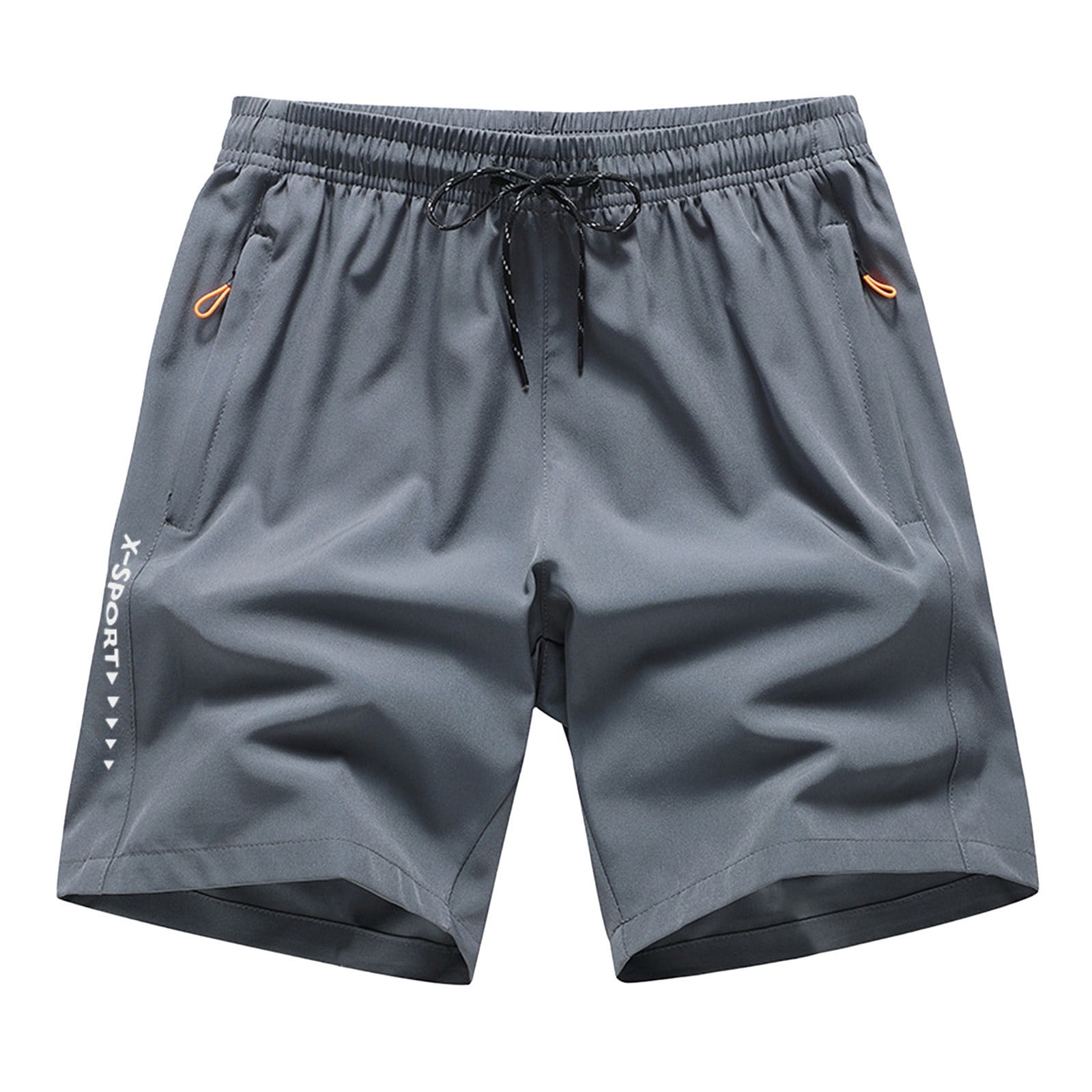 ZMHEGW Men's & Big Men's Elastic Waist Short Solid Print Workout Shorts ...